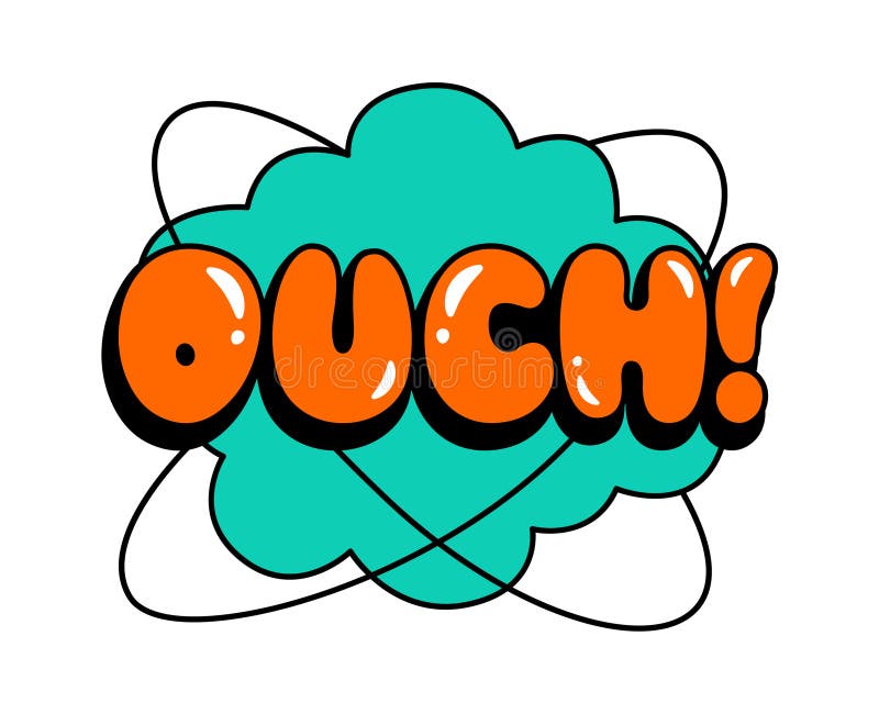Ouch Comic Sticker stock vector. Illustration of chat - 274271936