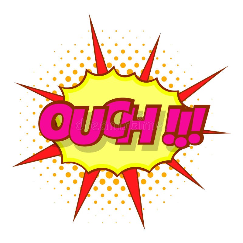 Ouch comic word stock vector. Illustration of halftone - 95721744