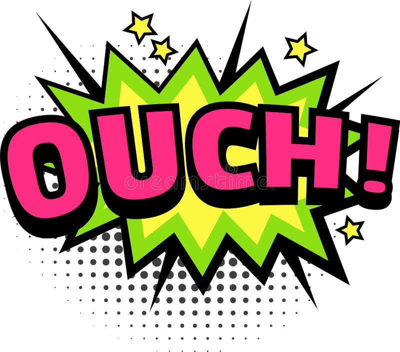 Ouch Sound Comic Book, Pop Style Dotted Stock Vector - Illustration of ...