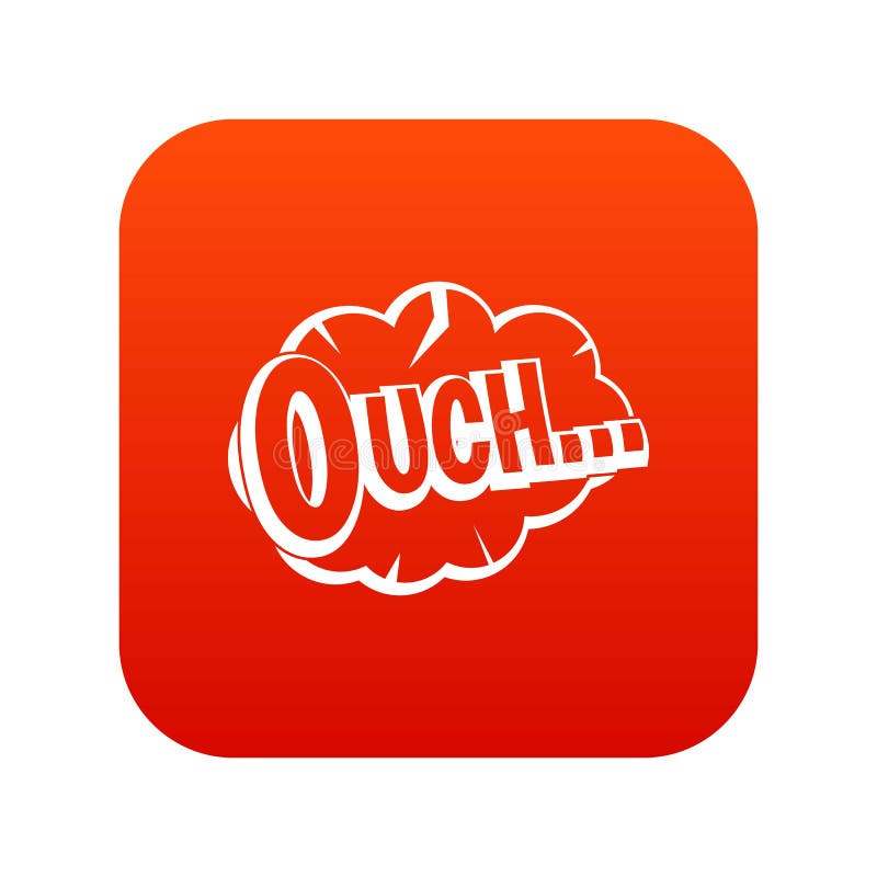 Ouch, Speech Cloud Icon, Simple Style Stock Vector - Illustration of ...