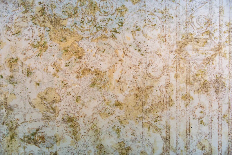 Oud Behang Met Oud Bloemontwerp Stock Foto - Image of verf, stof: 133625248