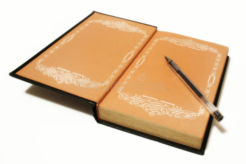 Oud boek of dagboek stock afbeelding. Image of isoleer - 3839667