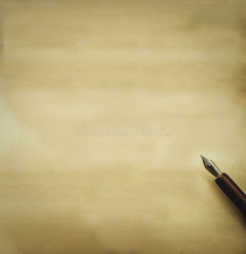 Oud Document Met Veer En Inkt Stock Afbeelding - Image of brief ...