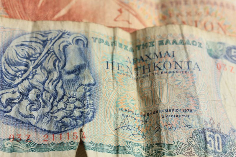 Oud Grieks geld stock afbeelding. Image of bank, blauw - 60714563