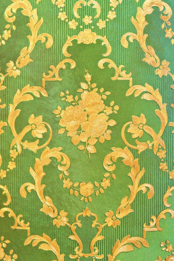 Oud groen behang stock foto. Image of luxe, artistiek - 19002876