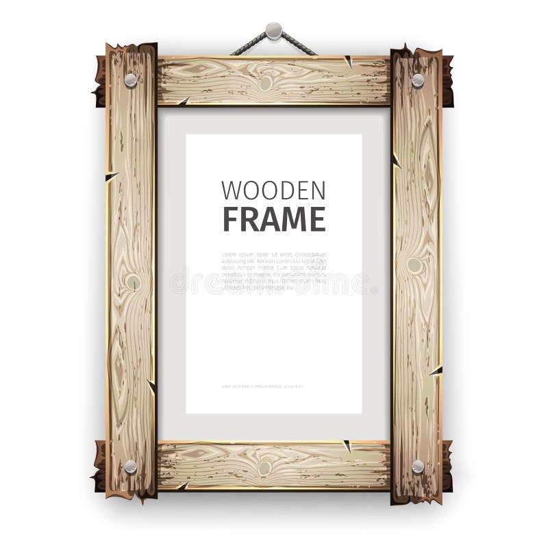 Oud Houten Kader Met Witte Verf Vector Illustratie - Illustration of ...