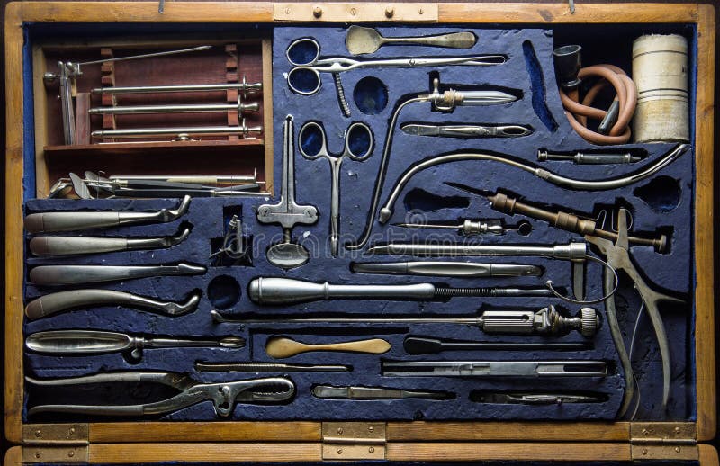Oud Medisch Instrument Voor Het Geval Dat Stock Foto - Image of ...