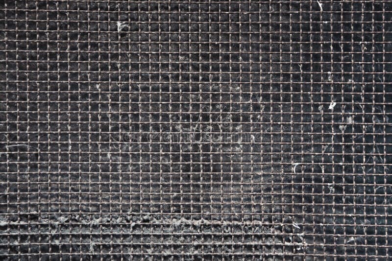 Metaalrooster Met Ronde Cellen Die Gepleisterde Muur Behandelen Stock ...