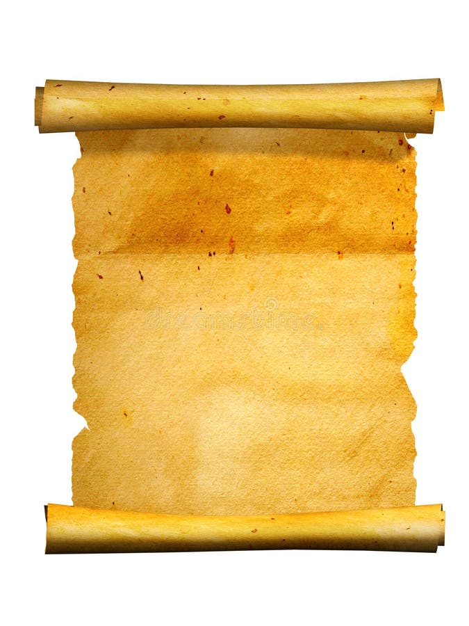 Oud Perkament Geïsoleerdj Op Witte Achtergrond Stock Illustratie ...