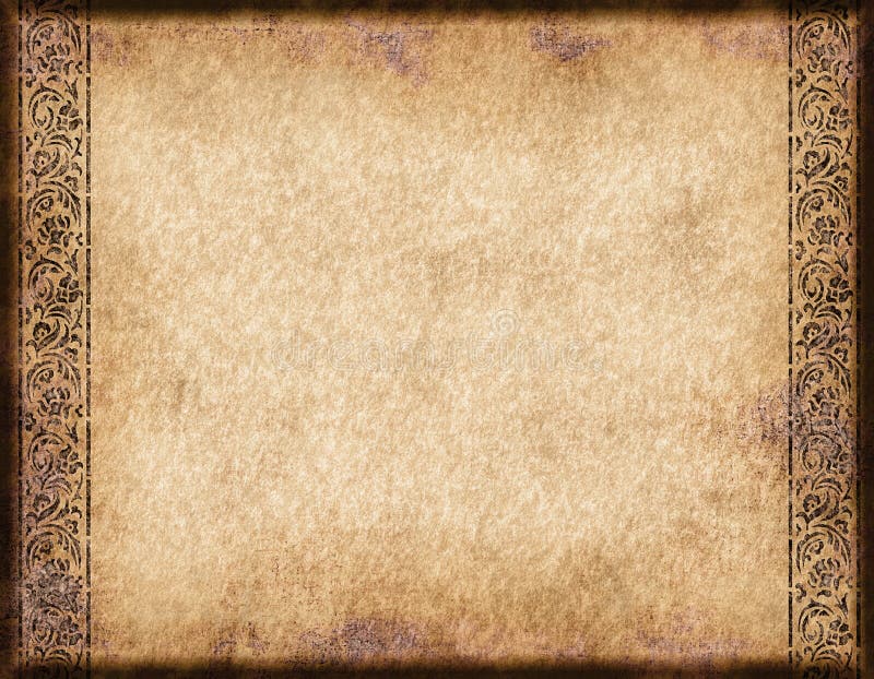 Perkament met siergrens stock illustratie. Illustration of artistiek ...