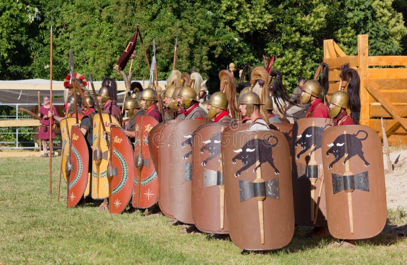 Oud Roman Legionary Soldiers En Keltische Cavalerie in Histo ...