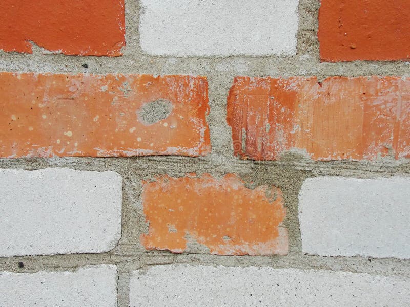 Oude Bakstenen Muur Rode En Witte Baksteen Stock Afbeelding - Image of ...