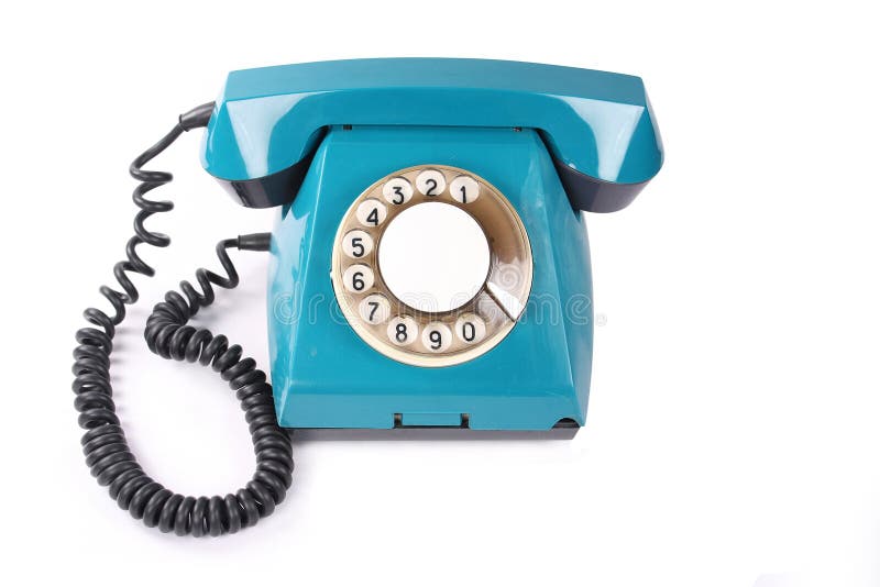 Oude blauwe telefoon stock foto. Image of gezicht, kabel - 13259584