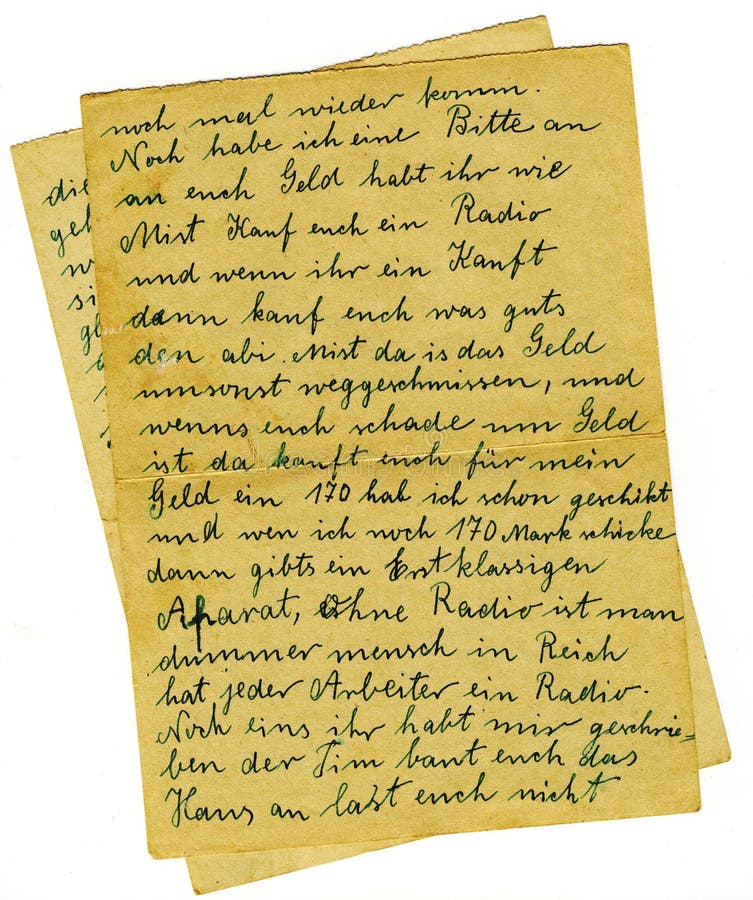 Oude Met De Hand Geschreven Brief - Post, Duits Handschrift Stock ...