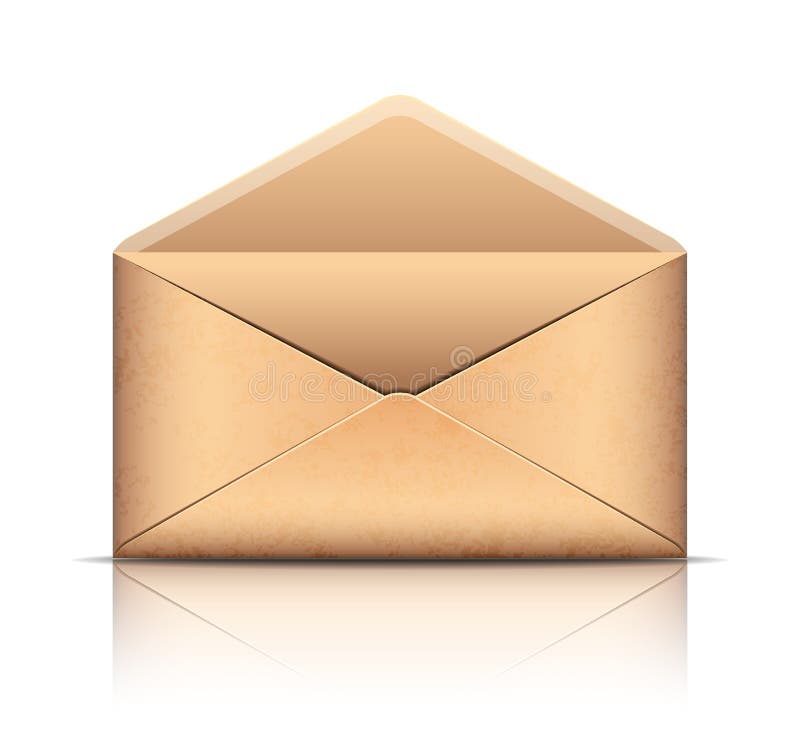 Oude Die Envelop, Op Wit Wordt Geïsoleerd Vector Illustratie ...