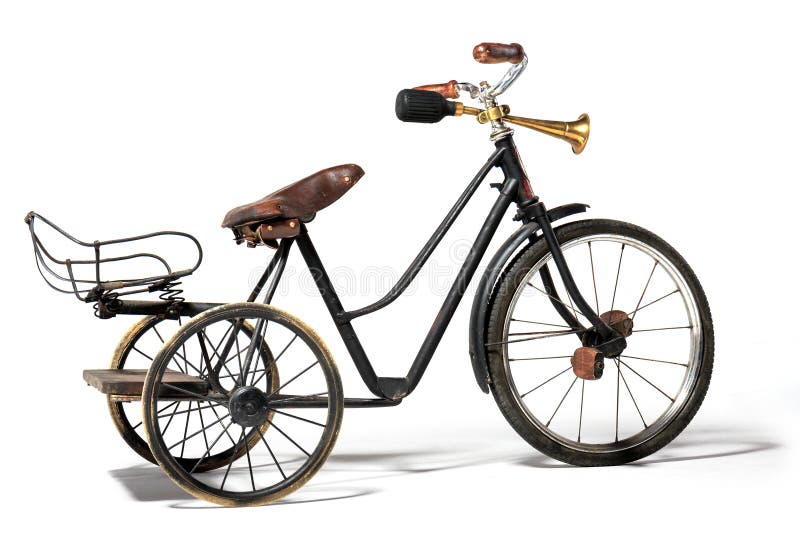 Oude fiets in retro stijl stock afbeelding. Image of studio - 35241189