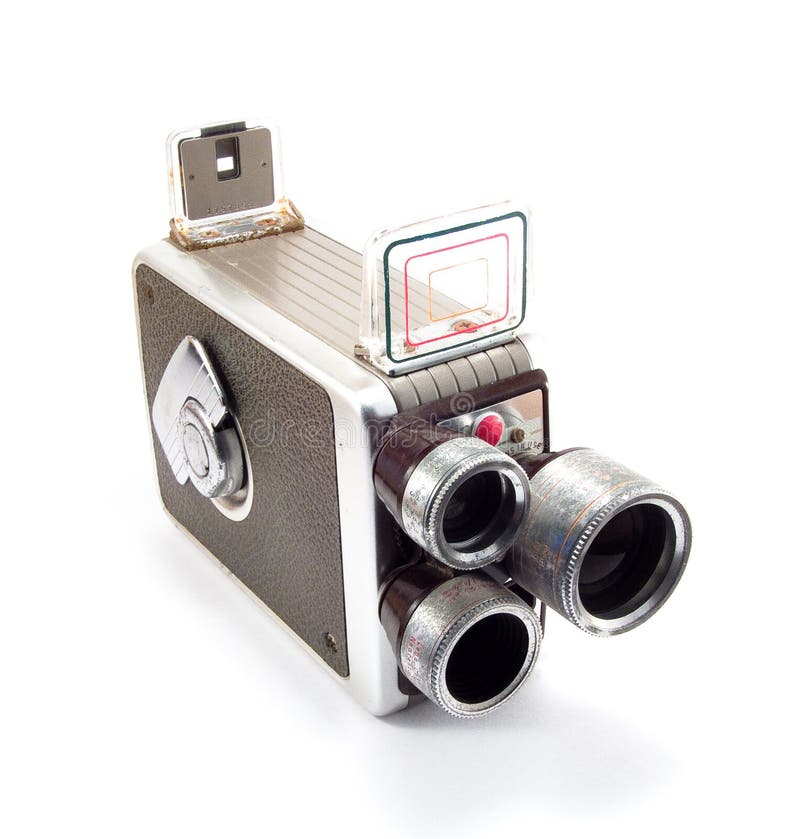 Oude filmcamera stock foto. Image of apparatuur, metaal - 16270498