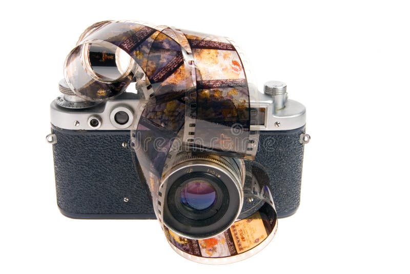 Oude filmcamera stock foto. Image of lens, fotograaf, timmerhout - 1837586