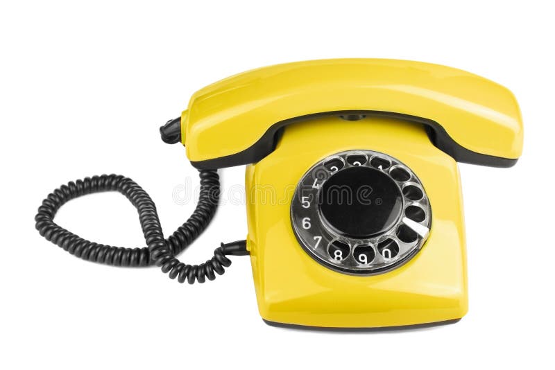 Oude Gele Geïsoleerdem Telefoon Stock Afbeelding - Image of antiquiteit ...