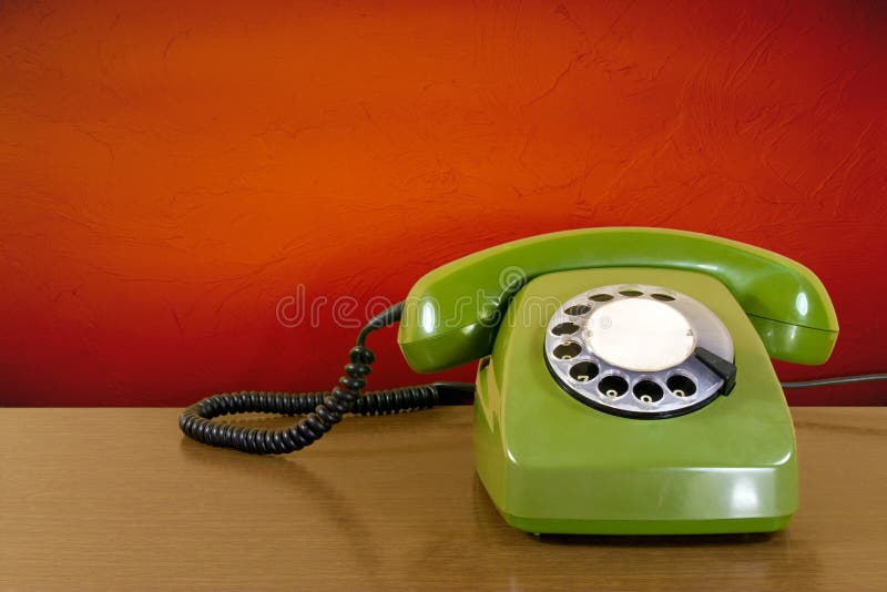 Ouderwetse Groene Analoge Telefoon Stock Foto - Image of bespreking ...