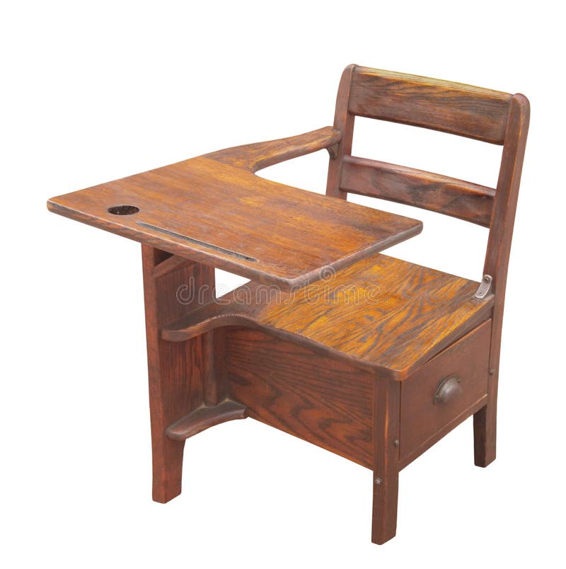 Oude Uitstekende Schoolbank En Stoel Stock Afbeelding - Image of ...