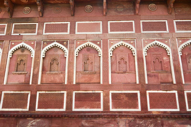 Oude Muur Van Agra-Fort in India Stock Afbeelding - Image of fort ...