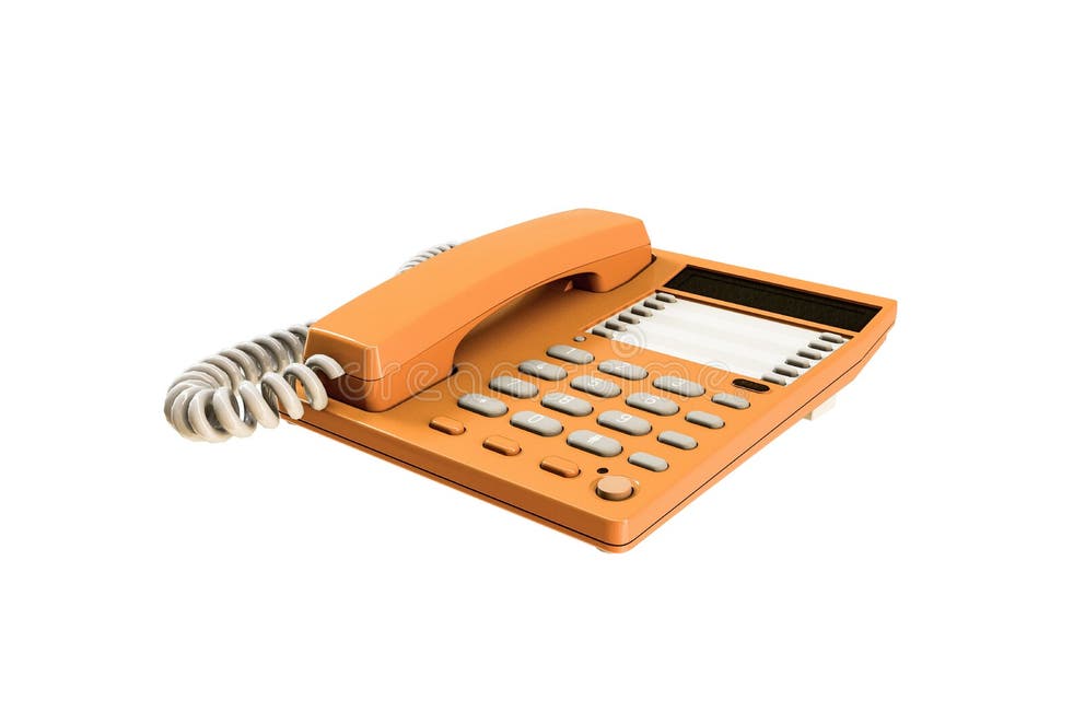 Oude oranje telefoon stock illustratie. Illustration of kabel - 78550607