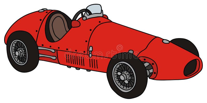 Oude raceauto vector illustratie. Illustration of rood - 34816654