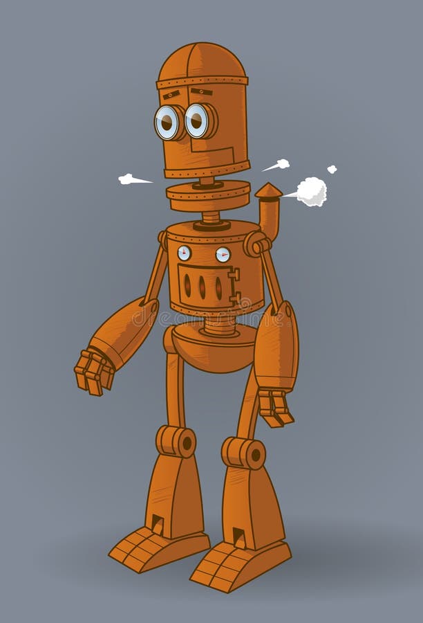 Oude robot stock illustratie. Illustration of beeldverhaal - 69831966