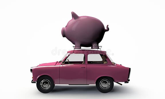 Oude roze auto stock illustratie. Illustration of klein - 27065776