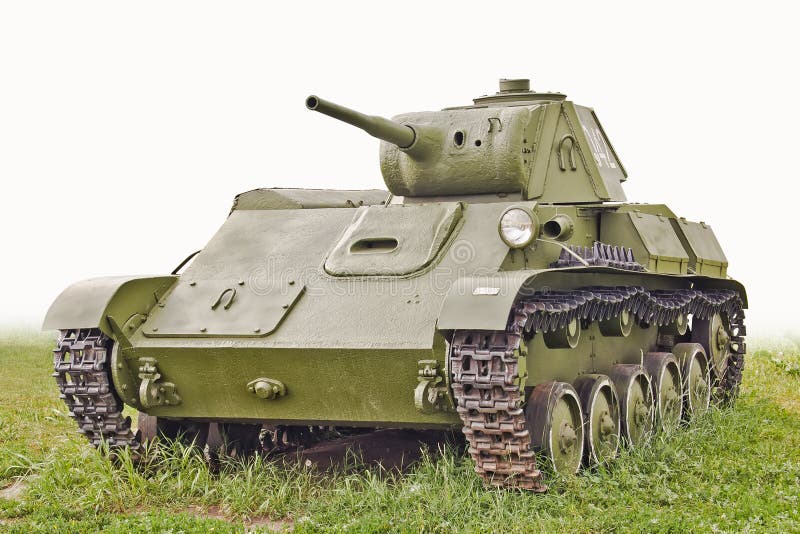 Oude tank t-70 van de USSR stock foto. Image of oorlog - 25888918