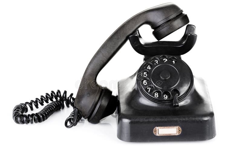 Zwarte Antieke Telefoons Op Een Witte Achtergrond Stock Afbeelding ...