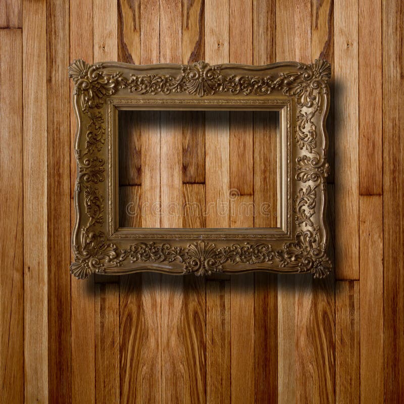 Oude Vergulde Omlijsting Voor Portret Stock Afbeelding - Image of vloer ...