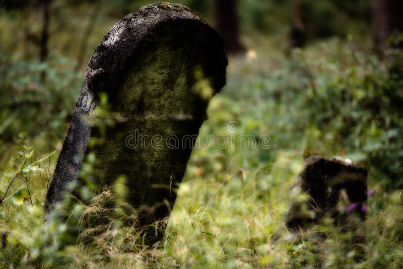 Oude Verlaten Joodse Begraafplaats Vage Effect Illustratie Stock ...