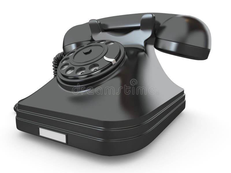 Ouderwetse Telefoon Op Witte Achtergrond Stock Illustratie ...