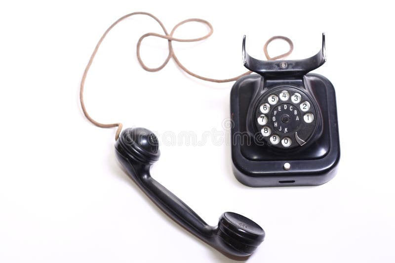 Ouderwetse Telefoon Op De Witte Steun Stock Afbeelding - Image of ...