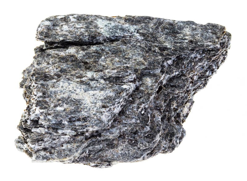 Ruwe Kwarts-biotiet Schiststeen Op Wit Stock Foto - Image of erts, stuk ...