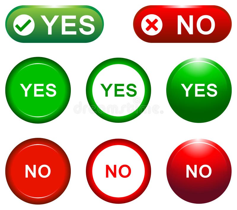 Oui ou non illustration stock. Illustration du symbole - 7370698