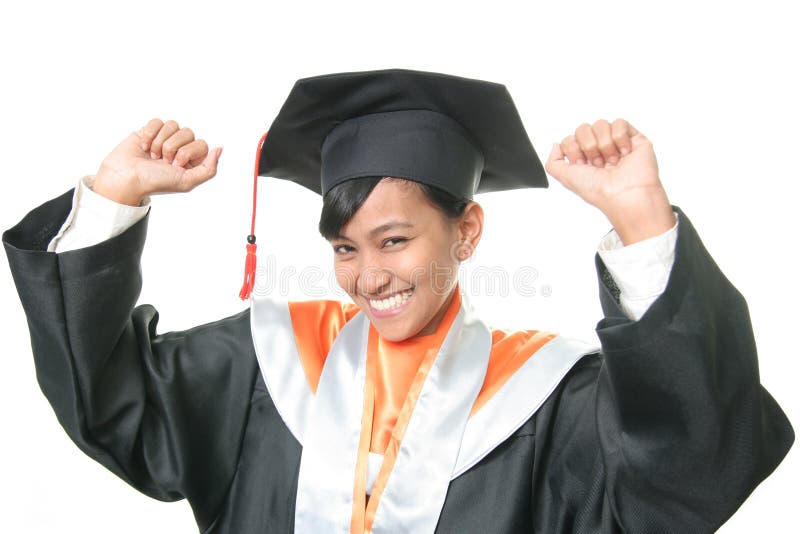 Fille de graduation image stock. Image du adolescent, diplôme - 5050629