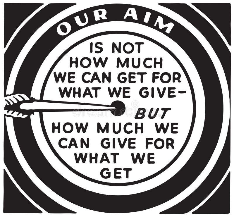 Our Aim stock illustration. Illustration of humour, 1950 - 142104120