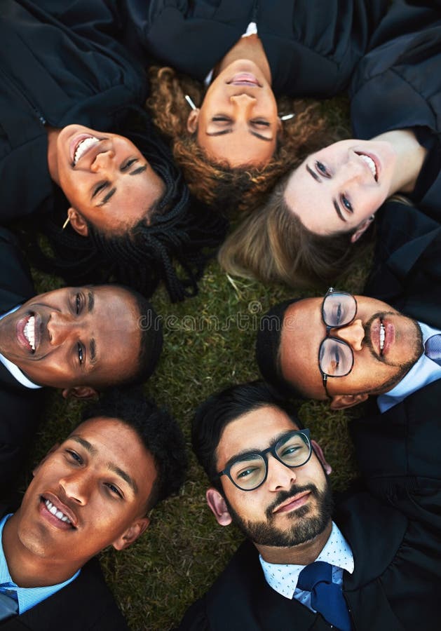 Our Circle of Study Mates. High Angle Shot of a Group of Students ...