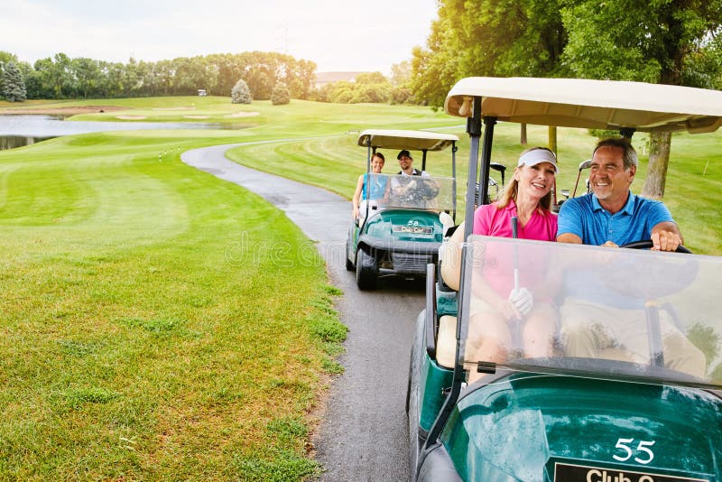 Our Day Starts with Some Golf. People on a Golf Course. Stock Photo ...