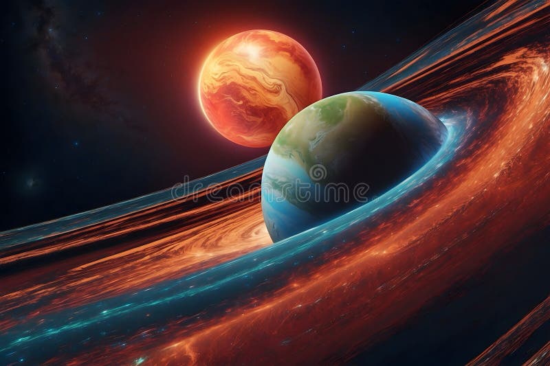 Our Earth Fusion with Giant Fire Stock Illustration - Illustration of ...