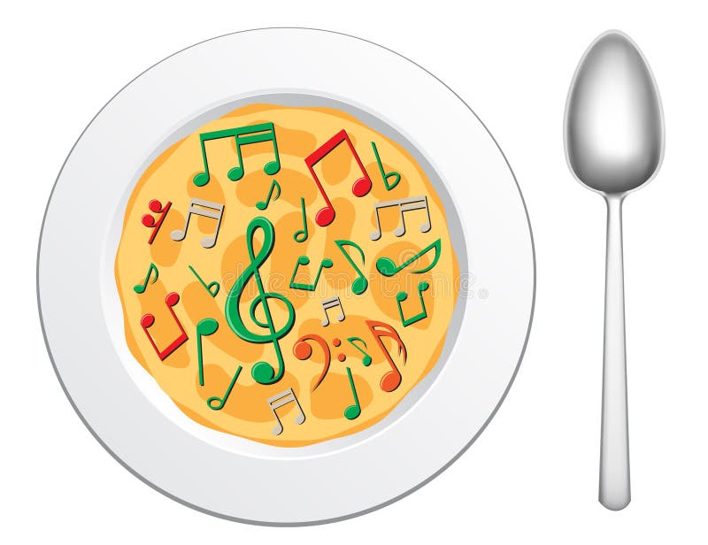 Our food are music stock vector. Illustration of note - 15609939
