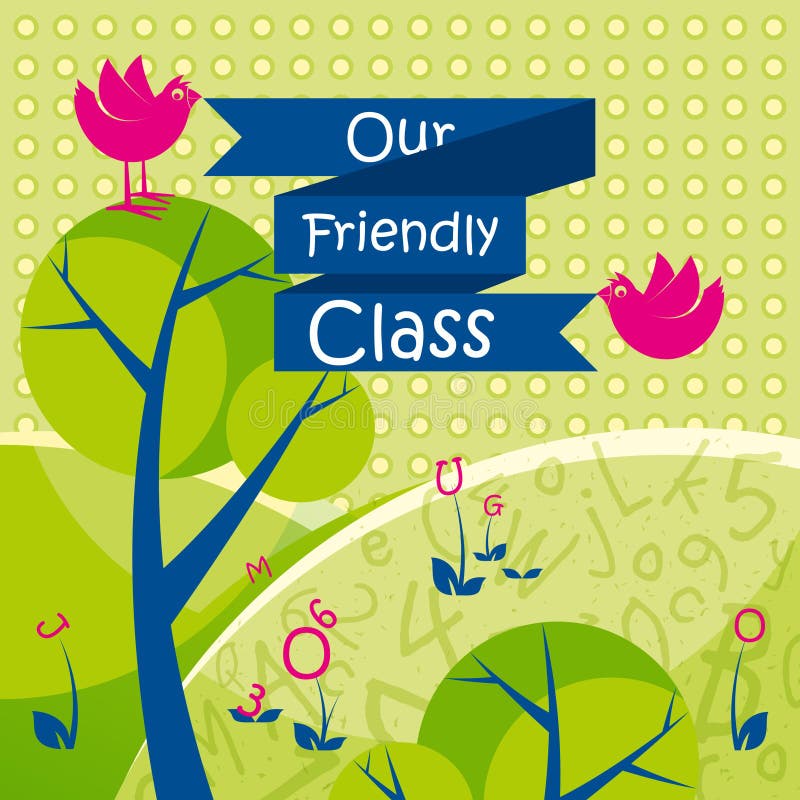 Our Friendly Class Background Stock Vector - Illustration of funny ...