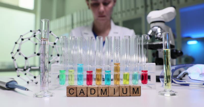 Laboratory Research Focused on Cadmium Vibrant Test Tubes and ...
