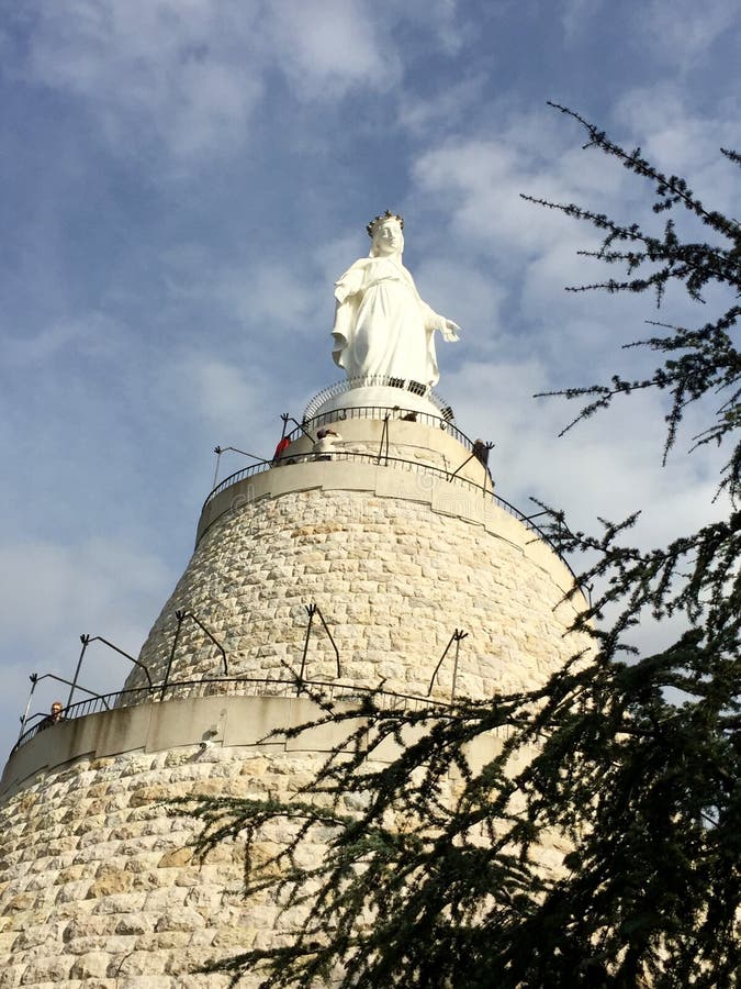 Our Lady of Lebanon. stock photo. Image of harissa, sculpture - 83736838