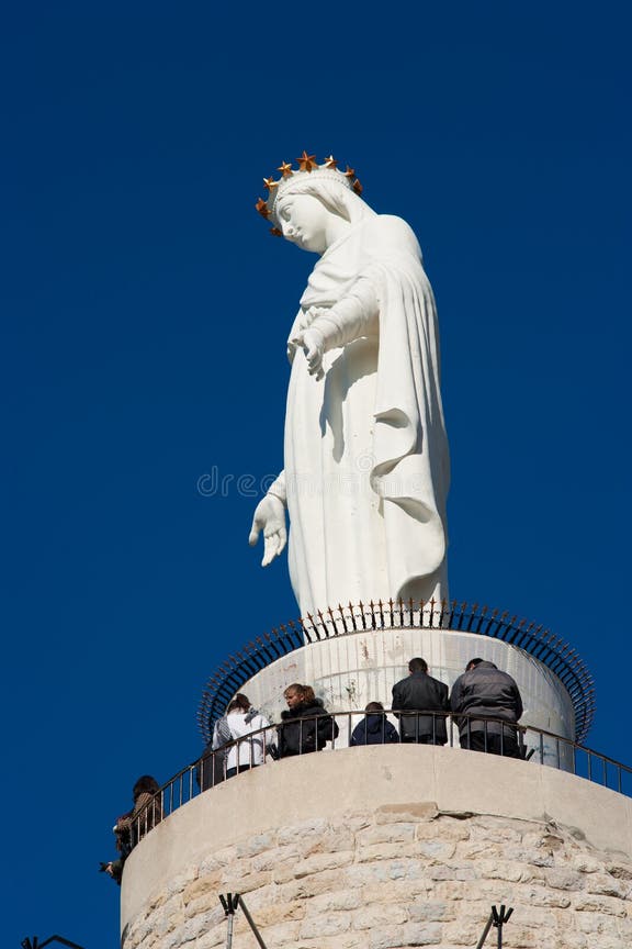 Our lady of lebanon statue editorial stock photo. Image of tourism ...