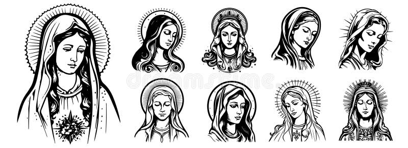 Our Lady, Madonna, Virgin Mary Vector. Stock Vector - Illustration of ...
