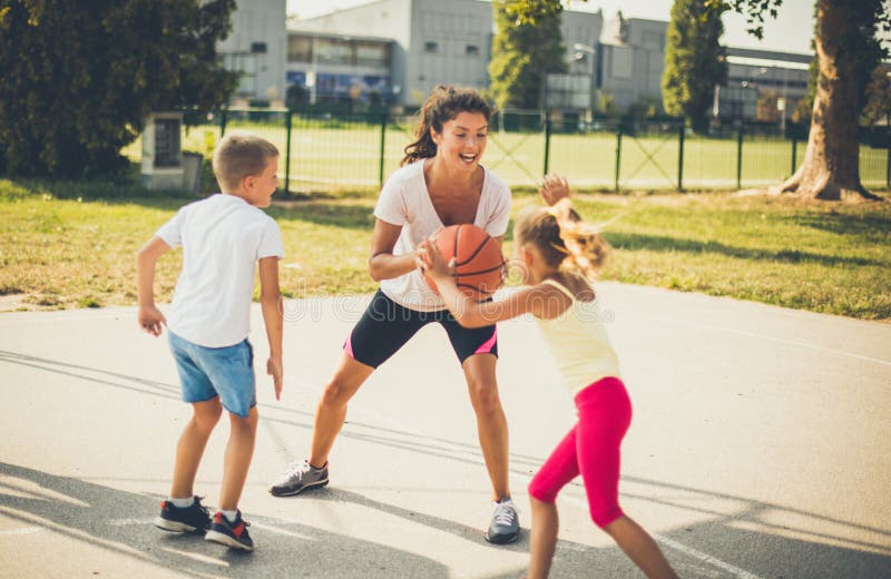 Our Mom is the Best Basketball Player Ever. Stock Photo - Image of ...